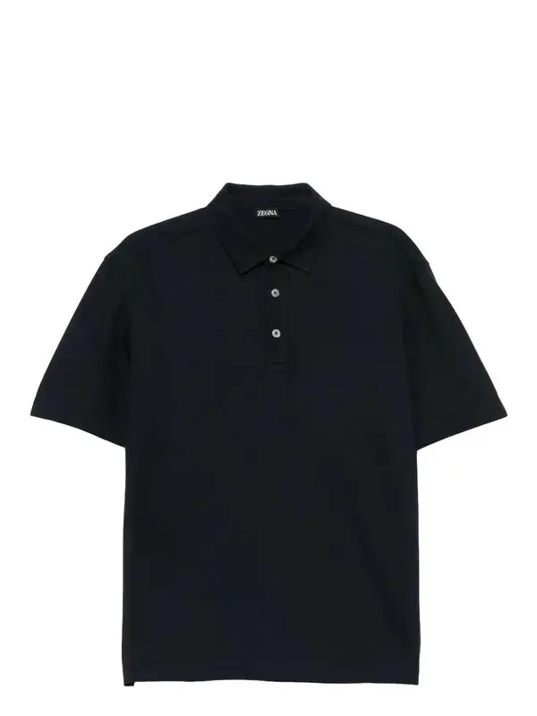 Zegna Cotton Polo Shirt - Blue