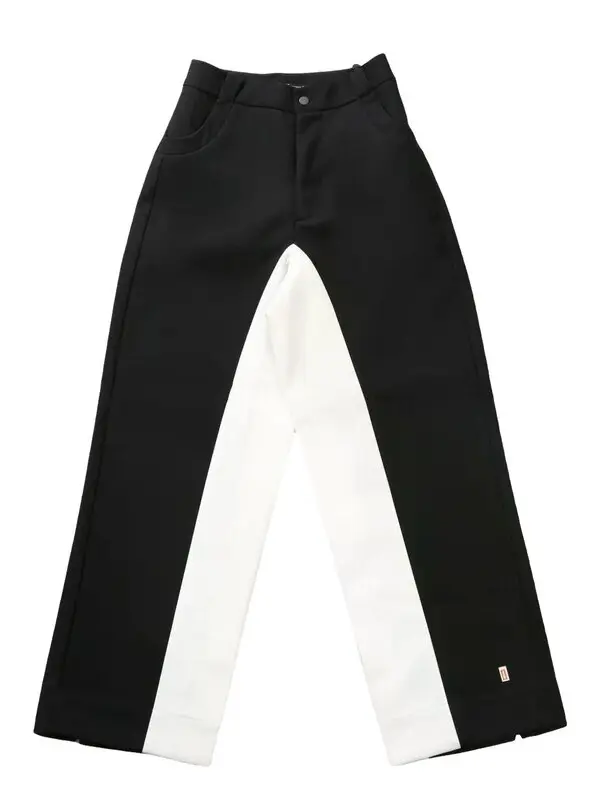 FAX COPY EXPRESS Two-tone Wide Leg Trousers - Black