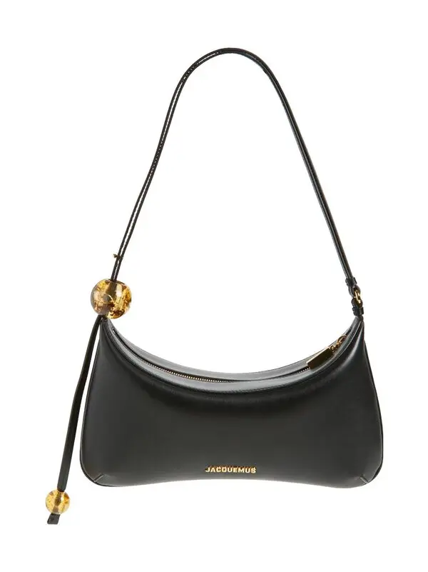 Jacquemus Le Grand Bisou Perle Leather Shoulder Bag - Black