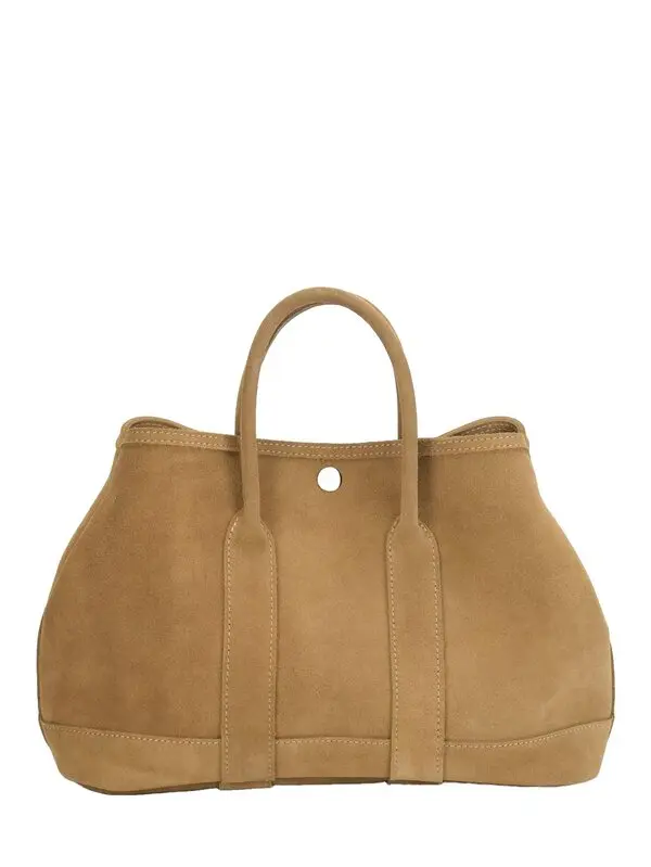 EZRA ARTHUR Audrey Nubuck Suede Leather Top Handle Bag - Sand