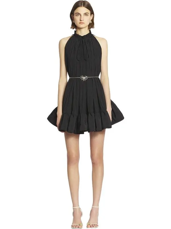 LANVIN Short Dress With Ruffles - Black