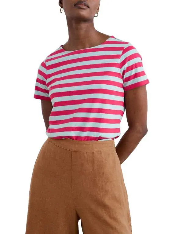 SEASALT CORNWALL Sailor Stripe T-shirt - Scallion Raspberry