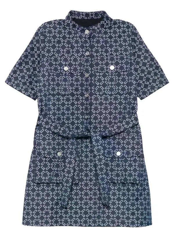 Givenchy Monogram Denim Mini Dress - Blue