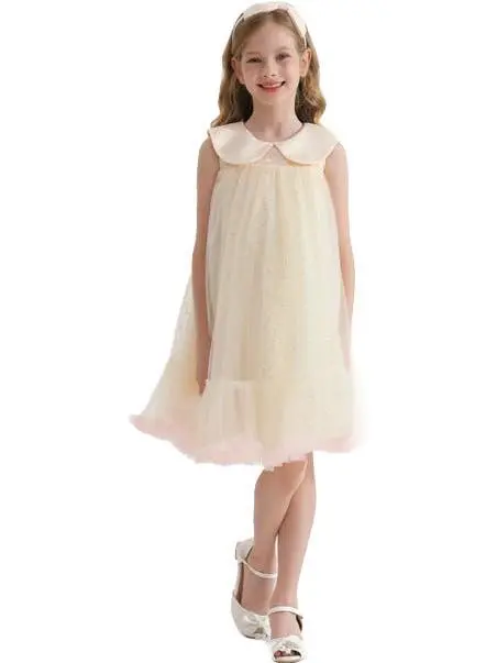 TULLEEN Caledonia Pleated Dress - Champagne