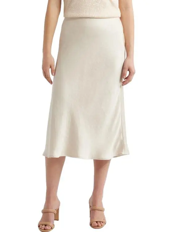 Anne Klein Pull-on Bias Cut Skirt - Light Parchment