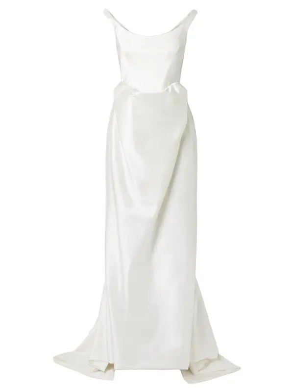 VIVIENNE WESTWOOD Nova Camille Draped Satin Gown - Neutrals