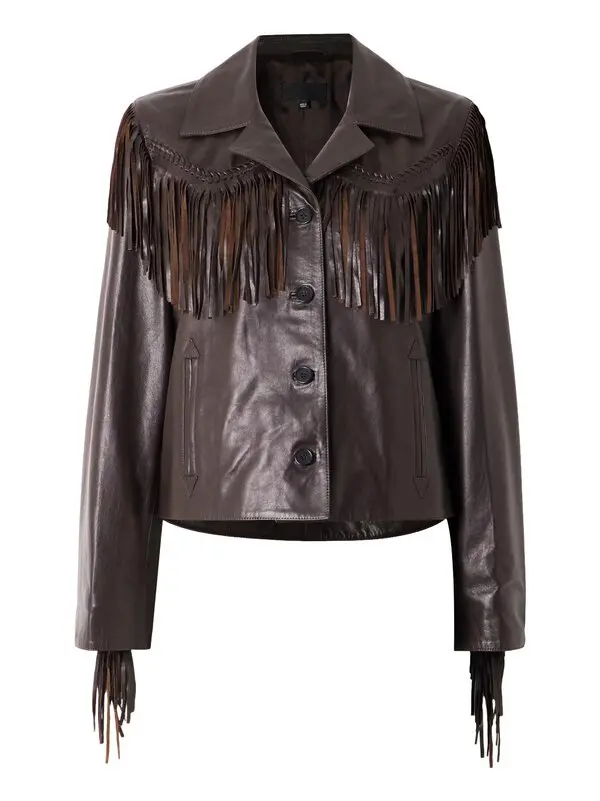 NILI LOTAN Eloi Suede Jacket - Brown