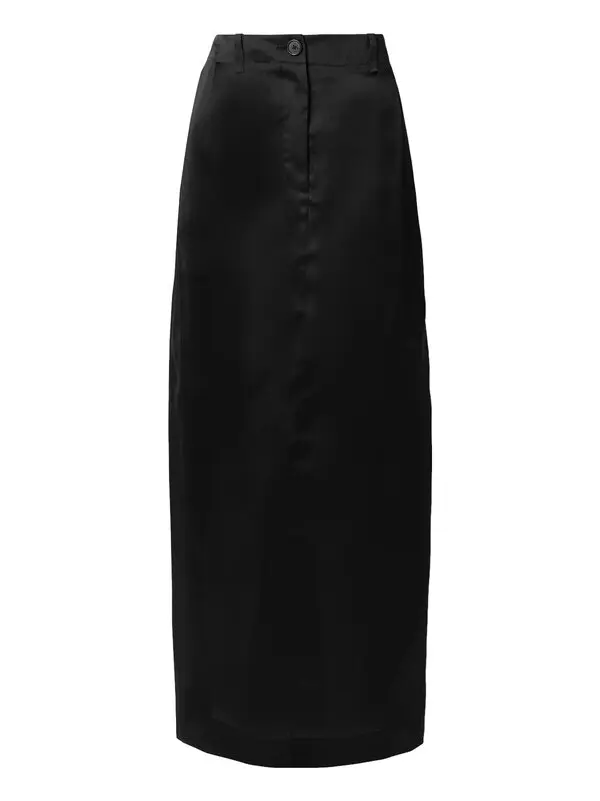 Khaite Lucian Pleated Maxi Skirt - Black