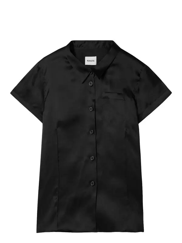 Khaite Keefe Silk-organza Shirt - Black