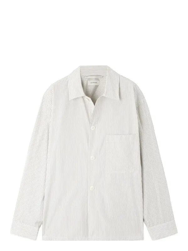 LEMAIRE Striped Cotton-poplin Shirt - White