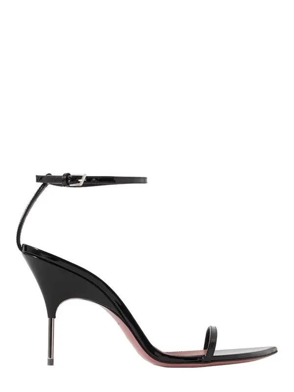 Amina Muaddi Bruna 95 Patent-leather Sandals - Black