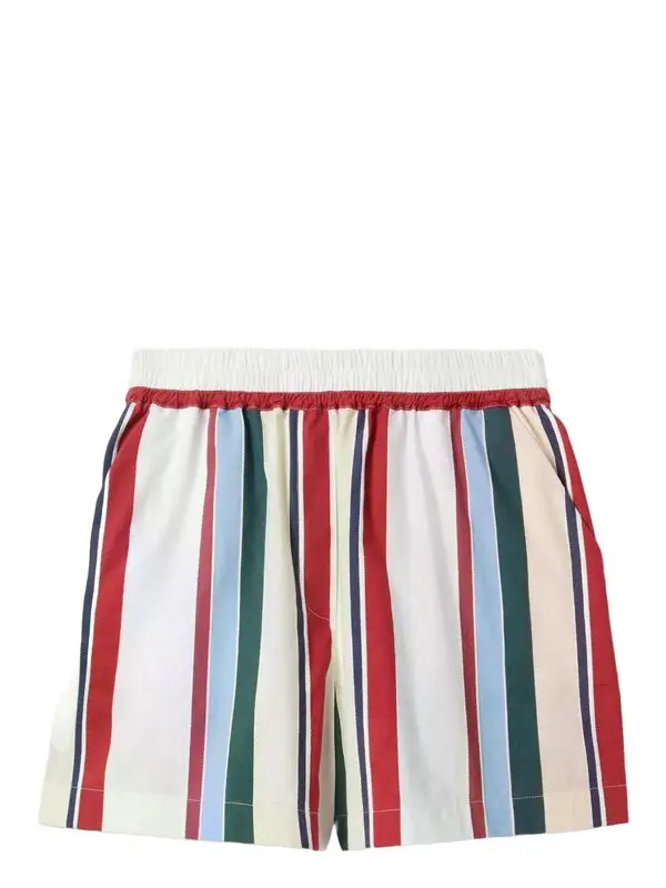 La DoubleJ Striped Shorts - White
