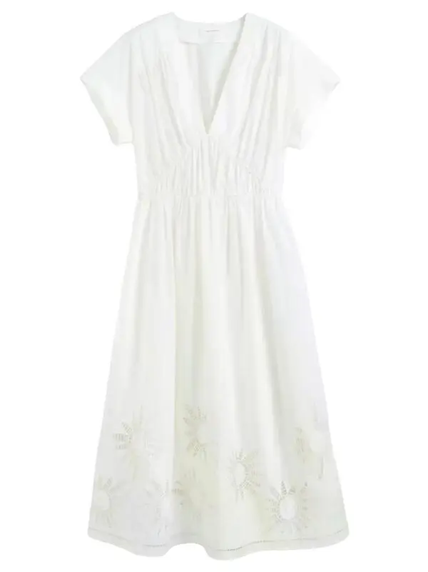 Chinti & Parker Broderie-anglaise Midi Dress - White