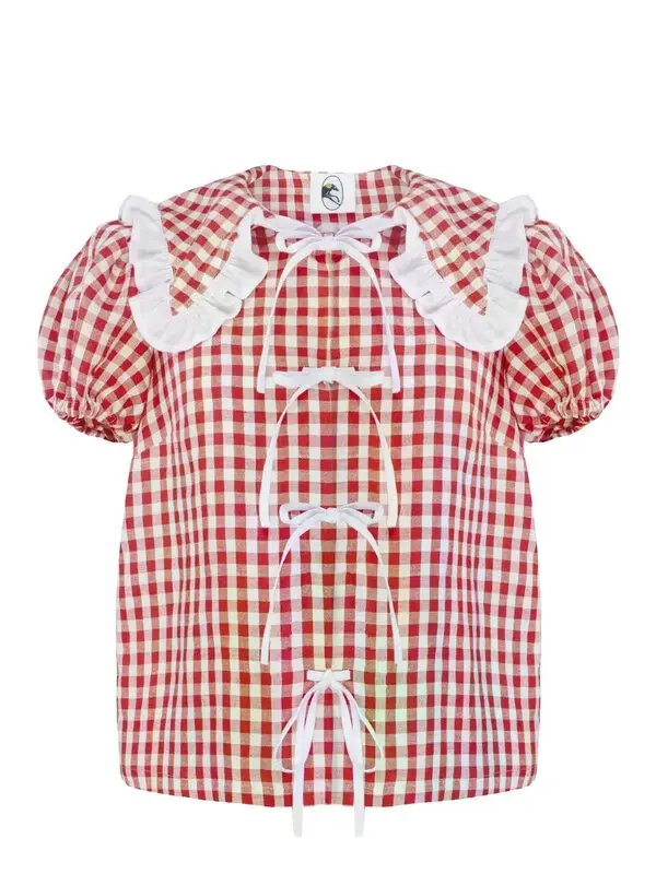 Sleeper Checked Pyjama Top - Red