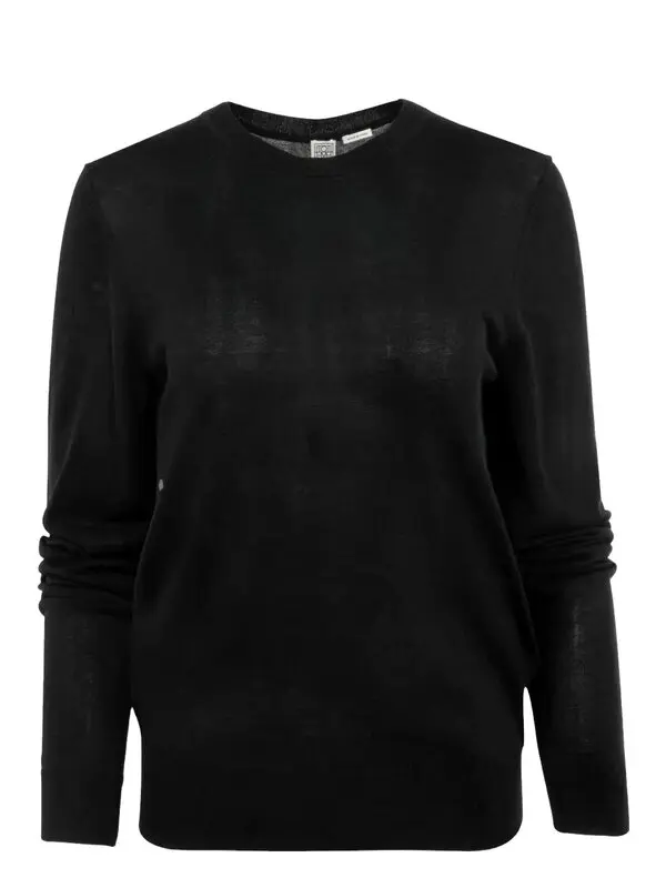TOTEME Crew-neck Long-sleeve Sweater - Black