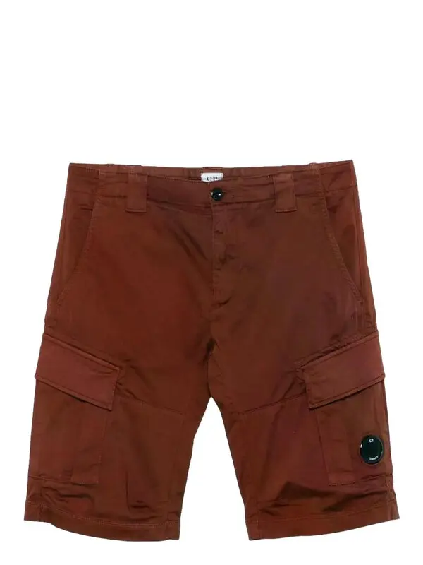 C.P. COMPANY Satin Cargo Shorts - Brown
