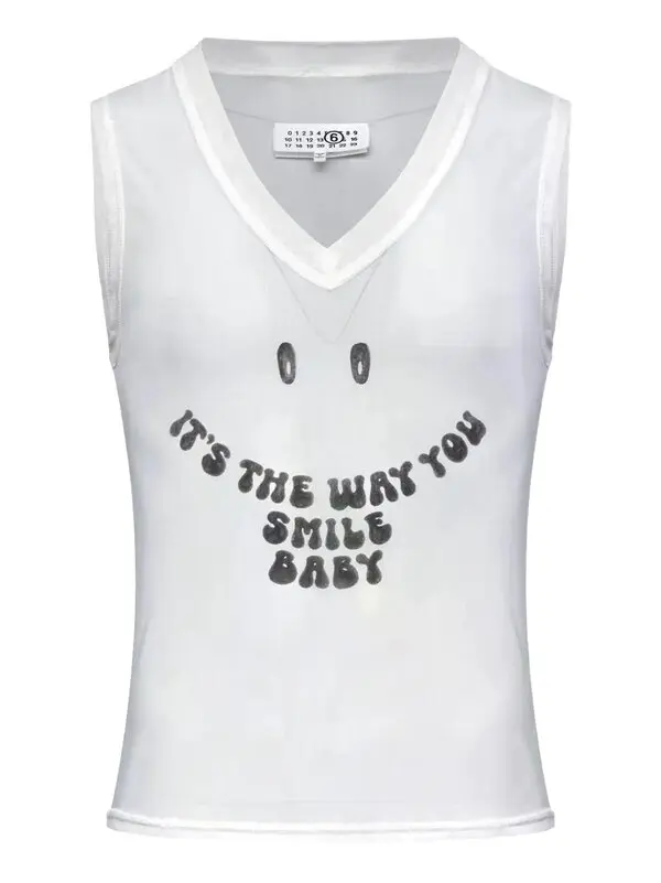 MAISON MARGIELA Printed Tank Top - White