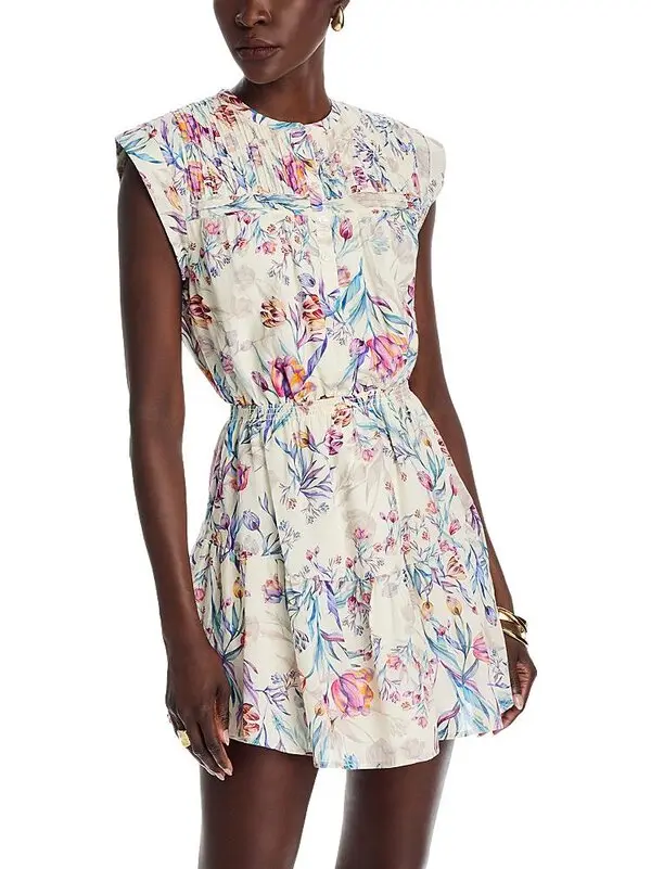Steve Madden Floral Print Cotton Dress - Antique