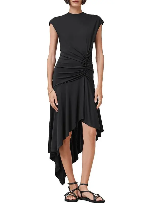 ALLSAINTS Annalie High Low Midi Dress - Black