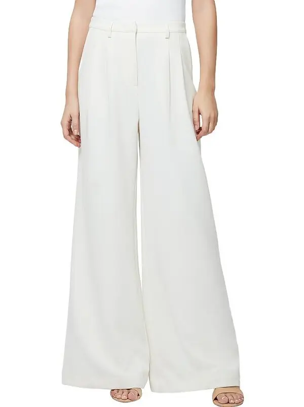 French Connection Azra Twill Pleated Pants - Porcelain Cream