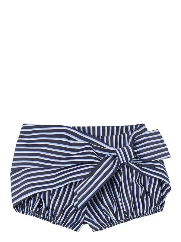 Rabanne Striped Cotton-poplin Shorts - Blue