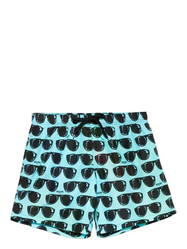 Moschino Sunglasses-print Swim Shorts - Blue