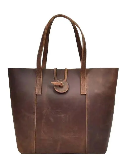 STEEL HORSE LEATHER Handcrafted Leather Tote Bag - Brown