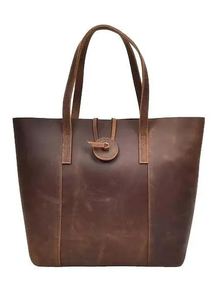 STEEL HORSE LEATHER Handcrafted Leather Tote Bag - Brown