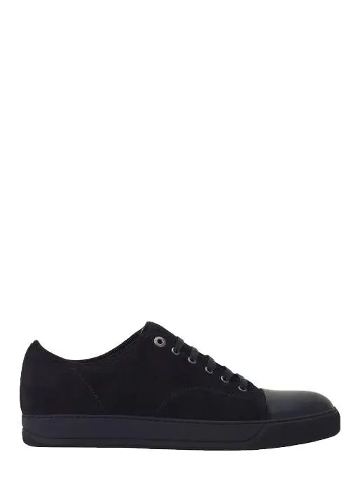 LANVIN Dbb1 Leather And Suede Sneakers - Black Navy