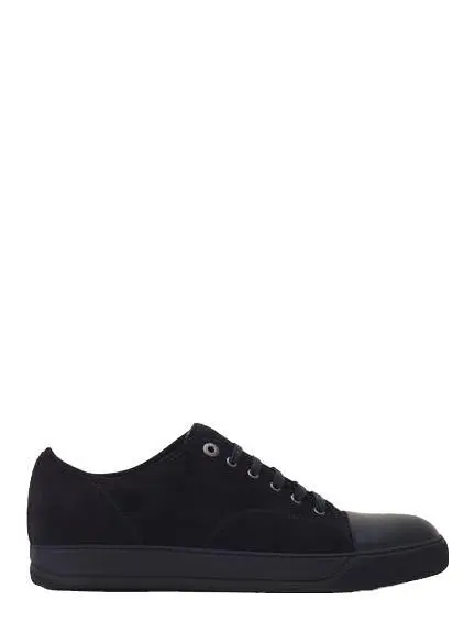 LANVIN Dbb1 Leather And Suede Sneakers - Black Navy