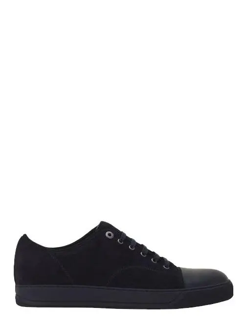 LANVIN Dbb1 Leather And Suede Sneakers - Black Navy