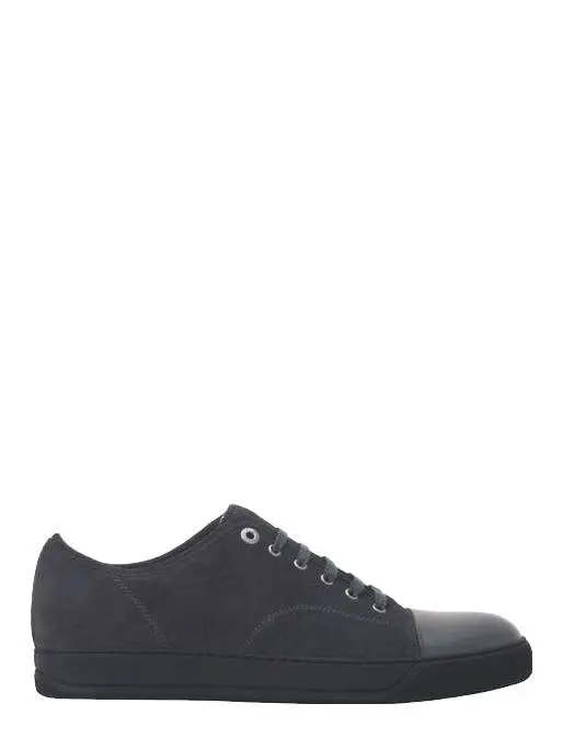 LANVIN Dbb1 Leather And Suede Sneakers - Dark Grey