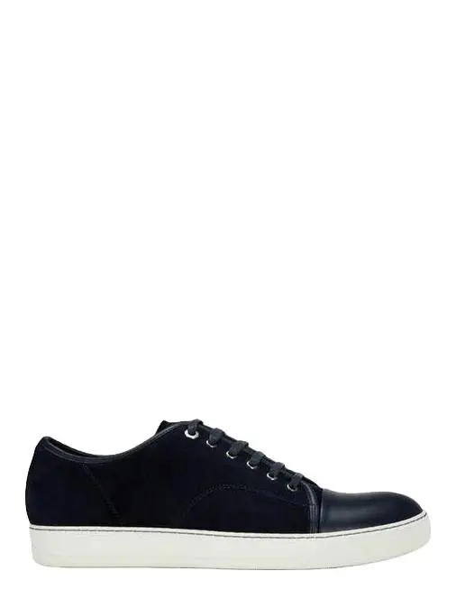 LANVIN Dbb1 Leather And Suede Sneakers - Navy Blue