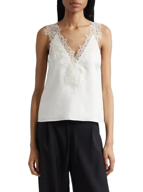 RÓHE Lace-trimmed Silk Tank - Cream