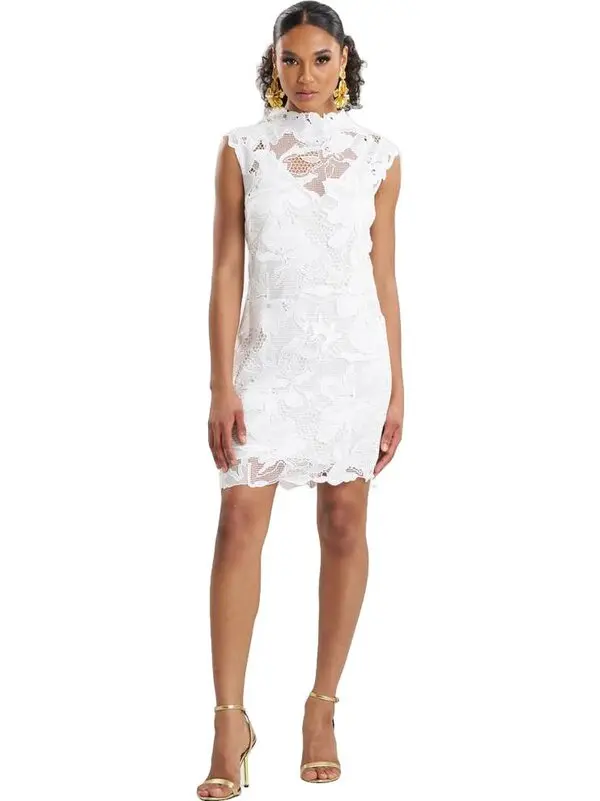 Natori Nishi Lace Sheath Dress - White