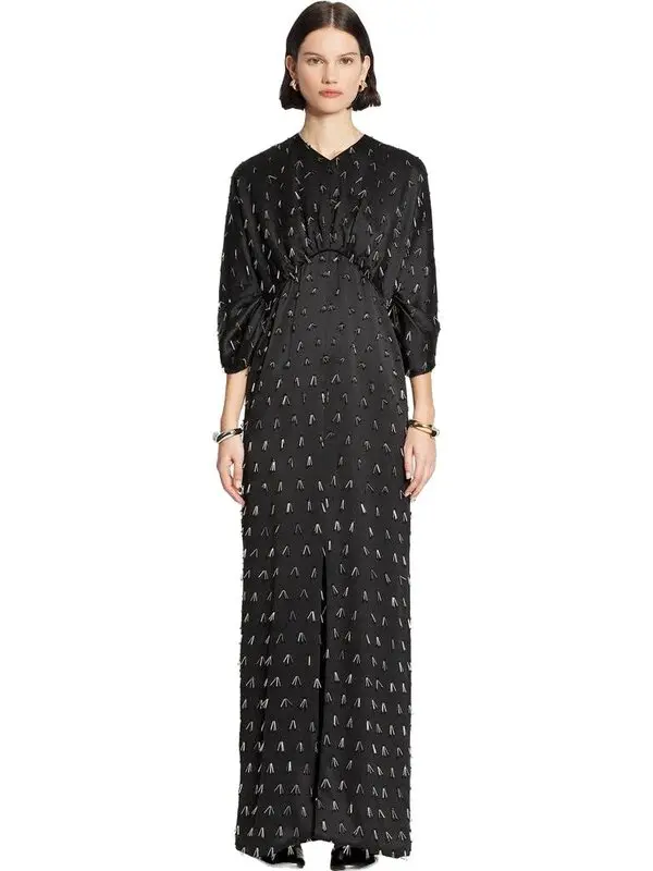 LANVIN Long Embroidered Dress - Black