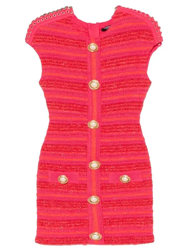 Balmain Tweed Mini Dress - Pink