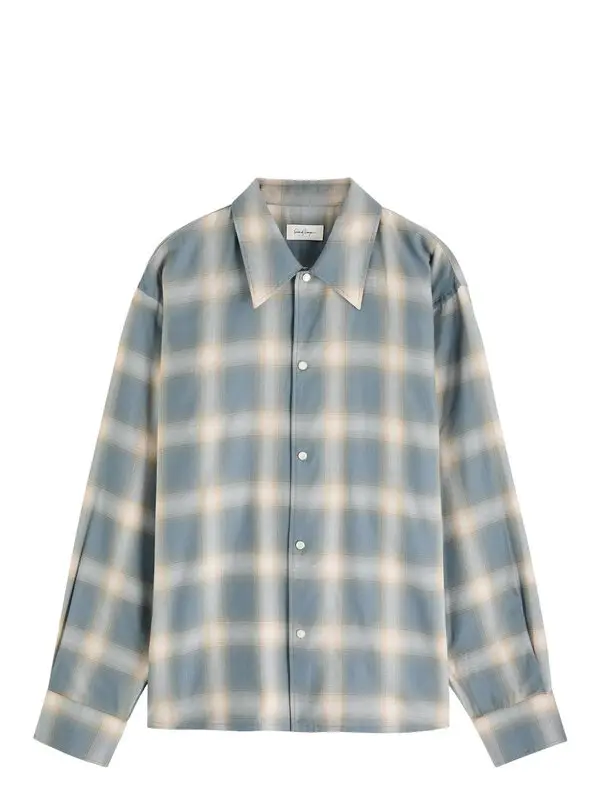 SECOND / LAYER Relaxed Long Sleeve Cotton-blend Shirt - Blue