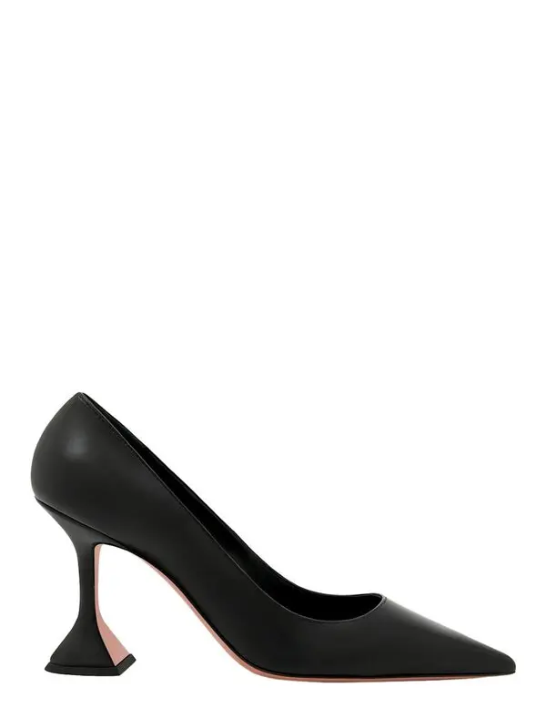 Amina Muaddi Ami Pointed Leather Pumps - Black