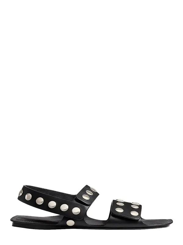 Khaite Boden Studded Leather Sandals - Black