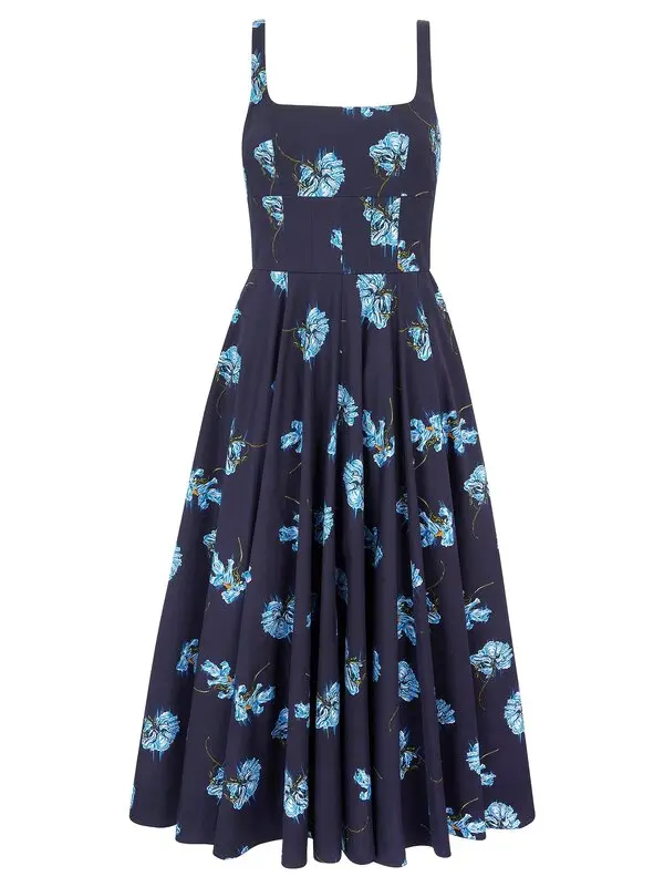 EMILIA WICKSTEAD Mona Floral Cotton Dress - Blue