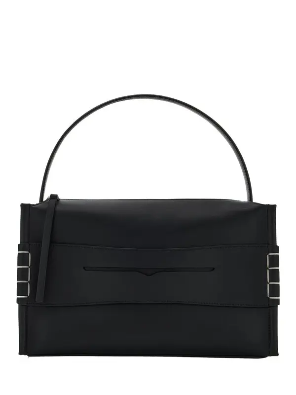 JW Anderson Medium Leather Loafer Bag - Black