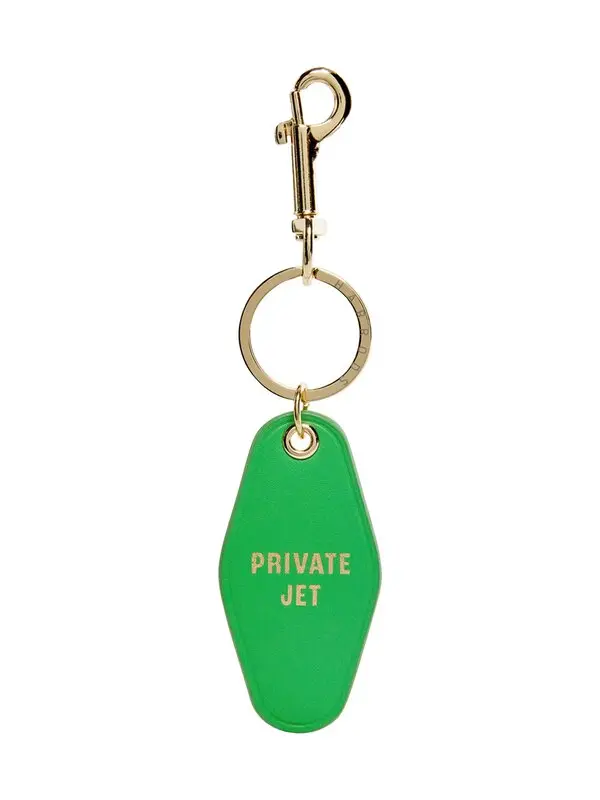 Harrods Leather Private Jet Keyring - Green