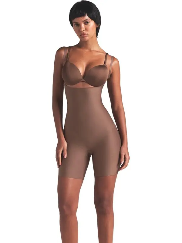 SKIMS Body Core Sculpt Open Bust Mid Thigh Bodysuit - Jasper