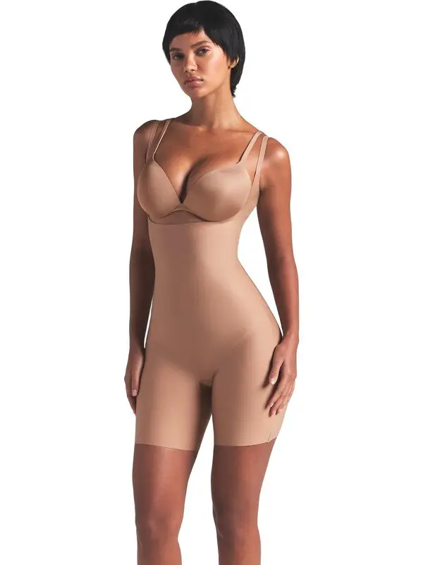 SKIMS Body Core Sculpt Open Bust Mid Thigh Bodysuit - Sienna