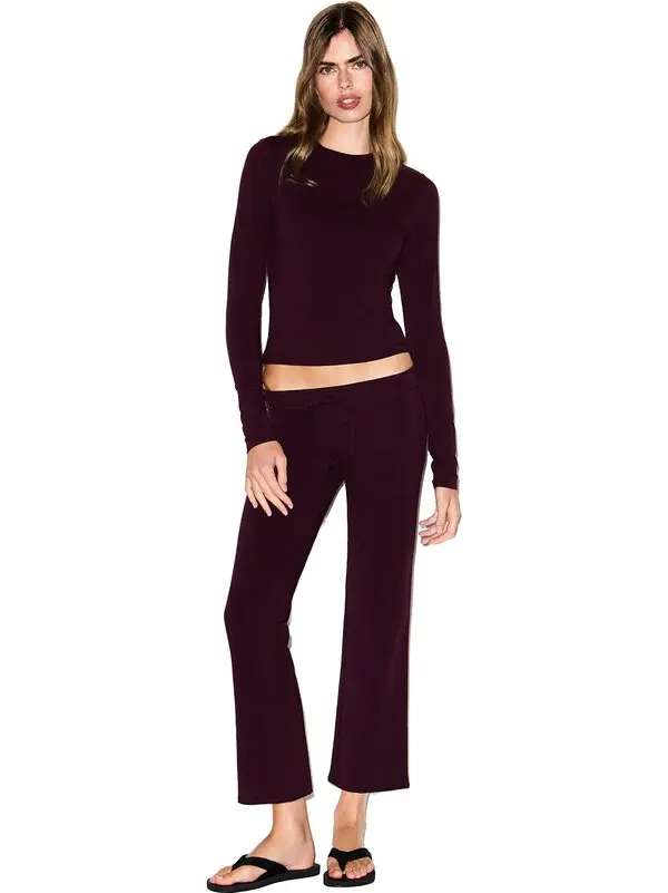SKIMS Cotton Jersey Low Rise Crop Pant - Currant