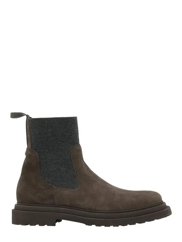 Brunello Cucinelli Suede Chelsea Boots - Brown