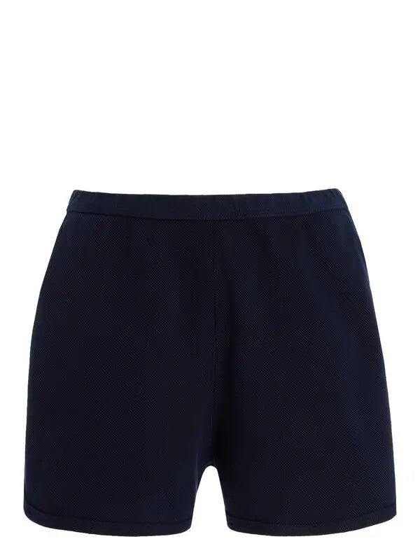 LES TIEN Sierra Invert Cotton Shorts - Navy