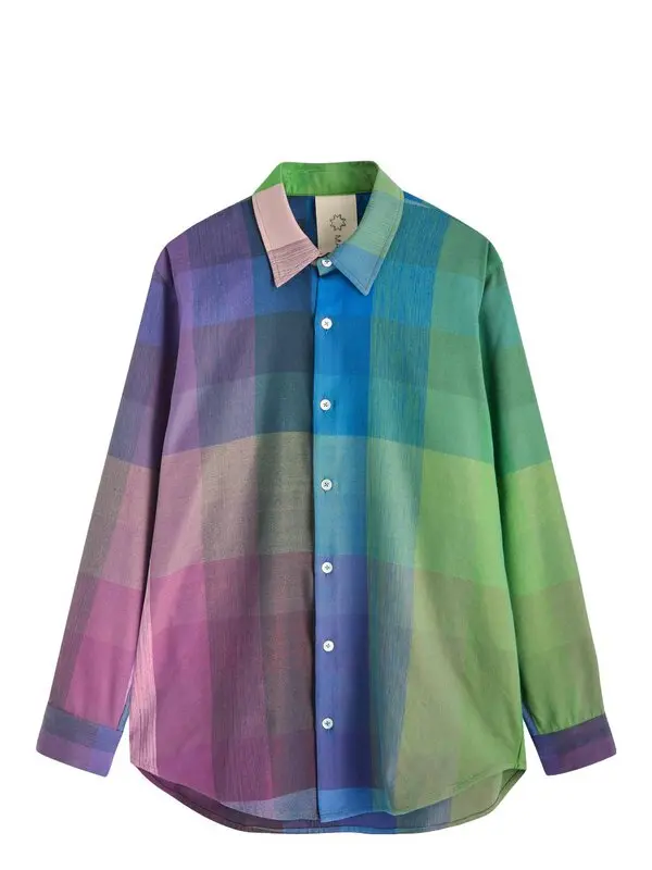 MARRAKSHI Life Checked Cotton-blend Shirt - Multicoloured 1
