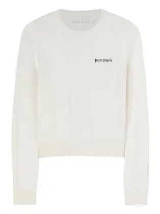 Palm Angels Classic Logo Knit Sweater - White